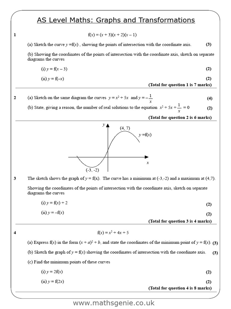 Graphs And Transformations Pdf Asymptote Coordinate System