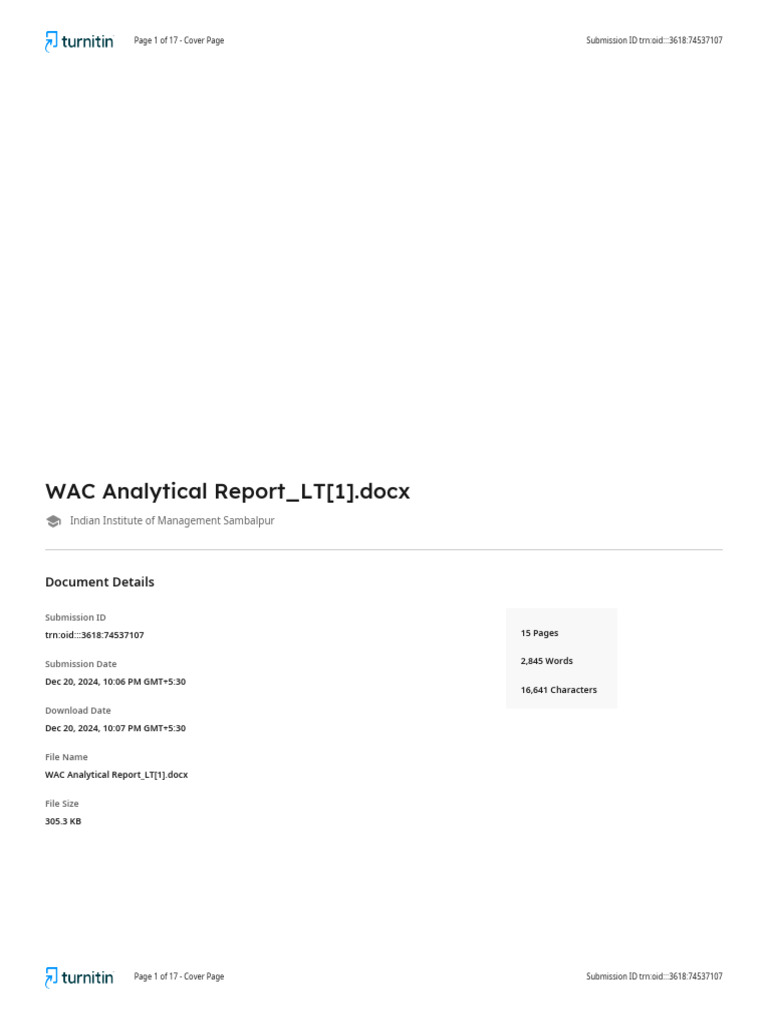 WAC Analytical Report_LT[1] (1) | PDF | Pricing | Educational Technology