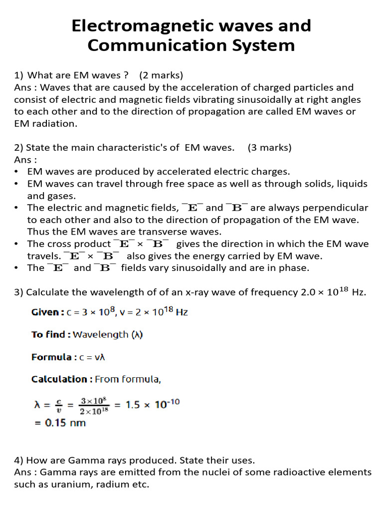 EM Waves & Communication Basics | PDF | Radio Propagation ...