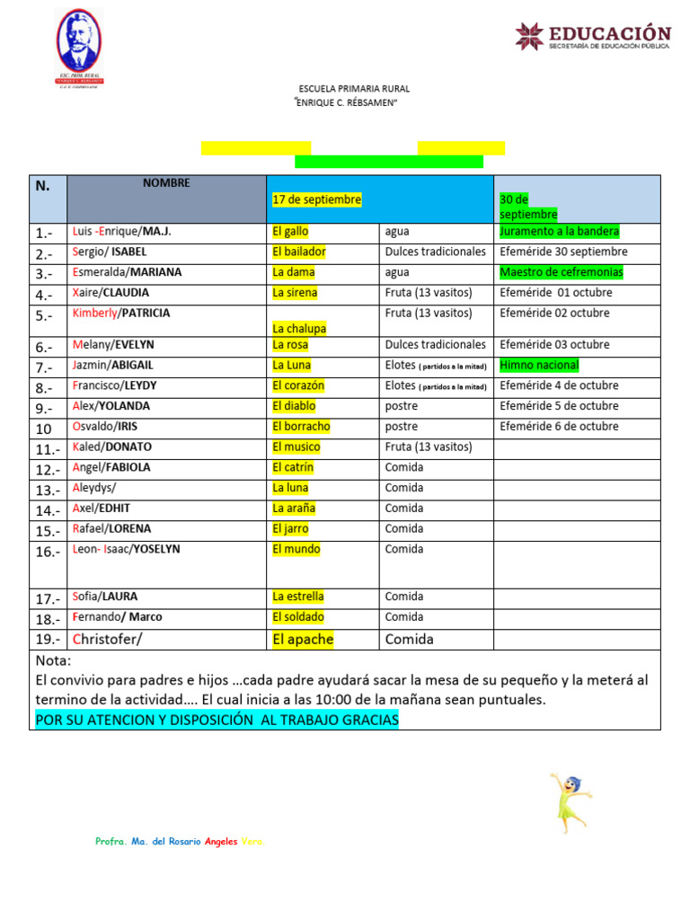 Rol de comisiones Y HORARIO MODIFICADO (1) | PDF