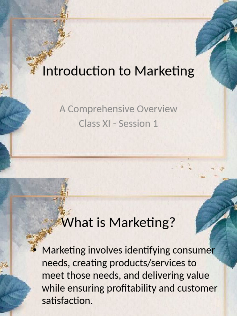 Introduction To Marketing | PDF