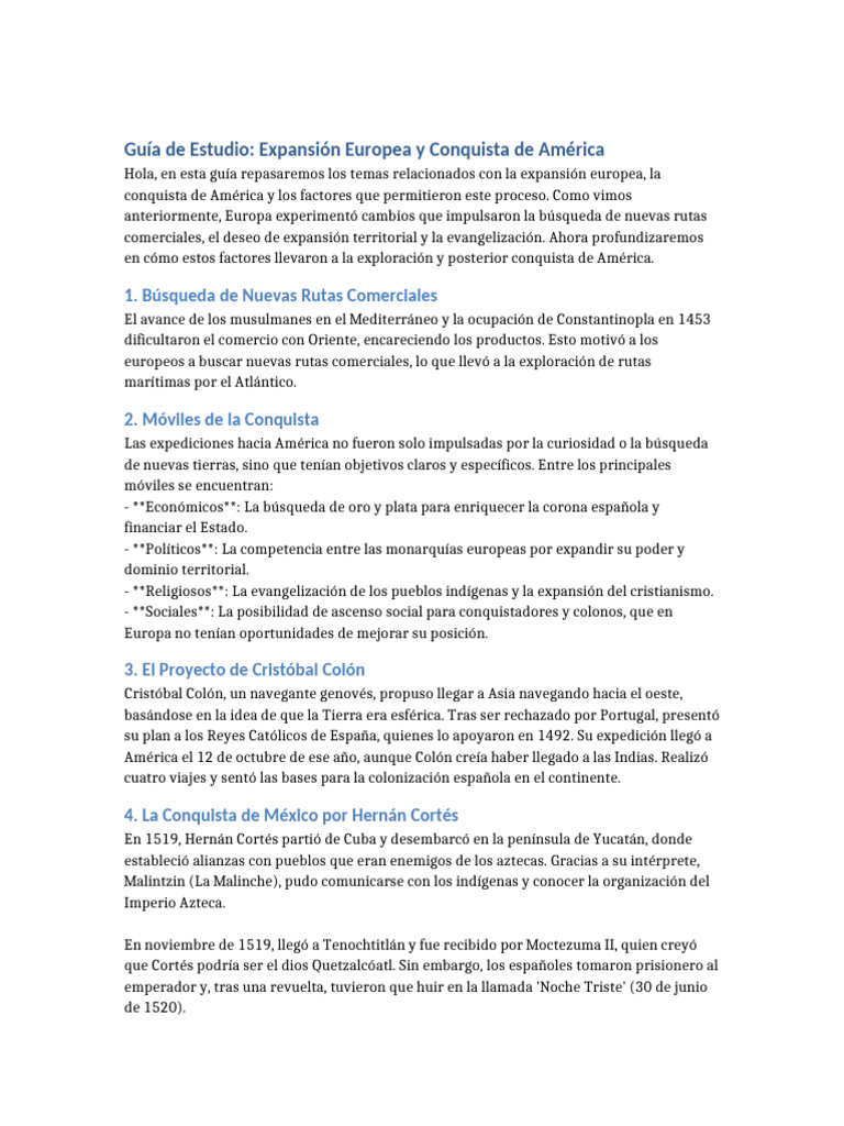 Expansión Europea y Conquista Americana | PDF | Conquistador ...