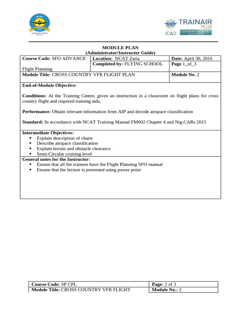 Flight Planning SFO MODULE TWO PLAN | PDF | Visual Flight Rules | Aerospace