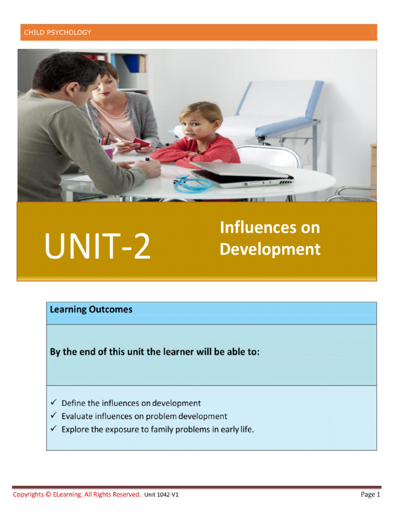 1677165968unit 2 1042-V1 Influences On Development | PDF