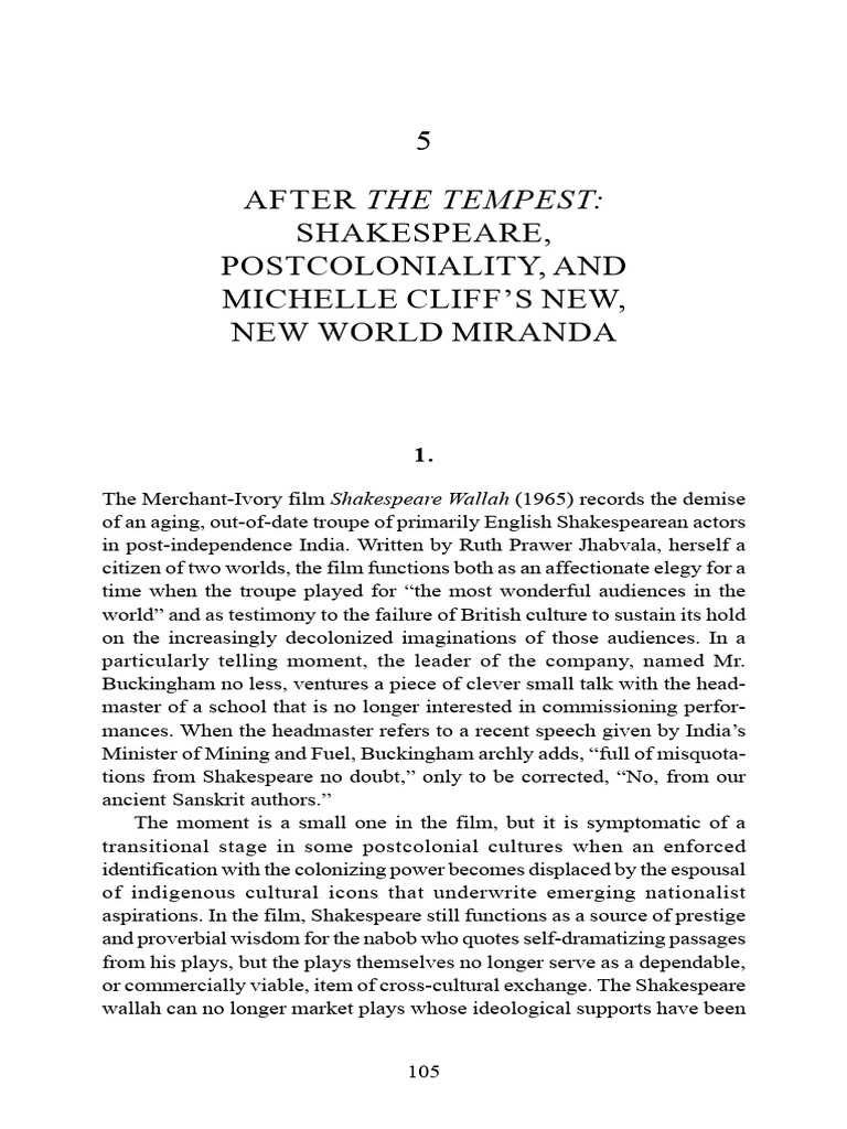 Shakespeare's Legacy in Postcolonial India | PDF | The Tempest ...