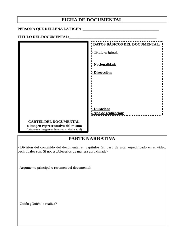 Ficha de Documental | PDF