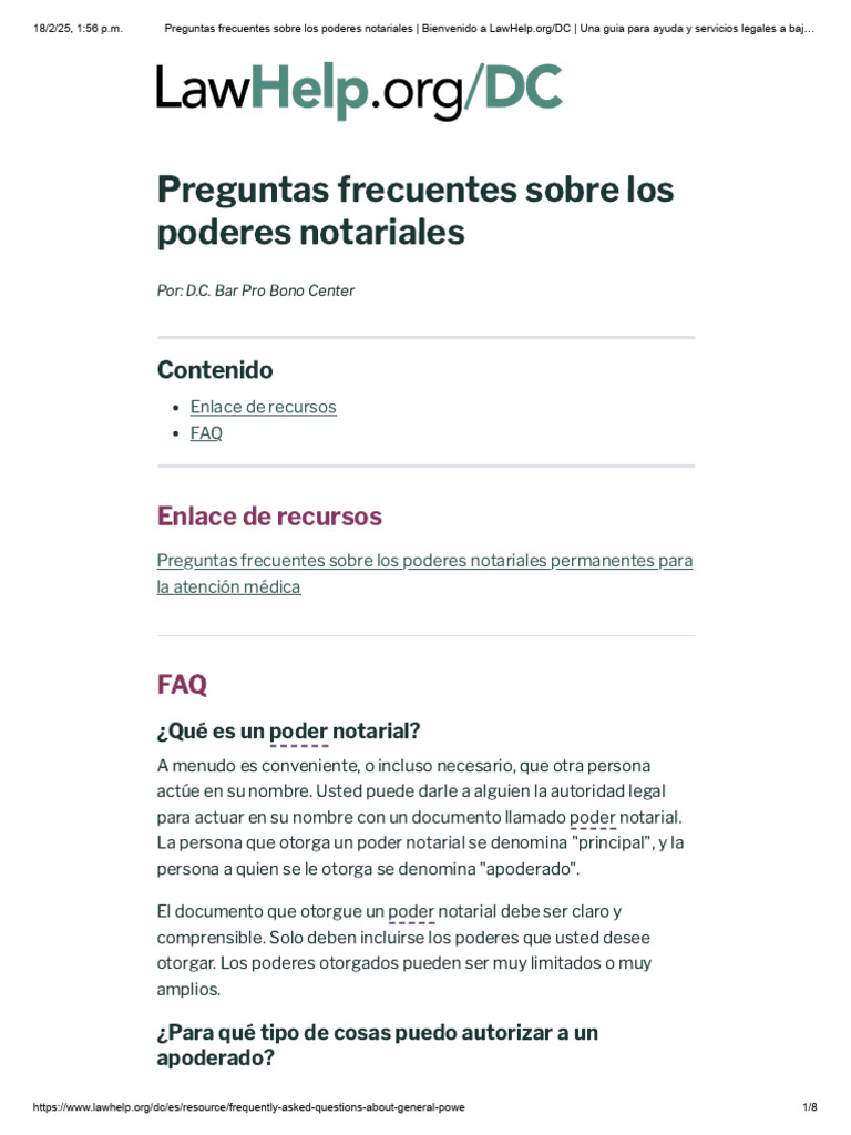 Guía de Poderes Notariales en DC | PDF | Medicare (Estados Unidos)