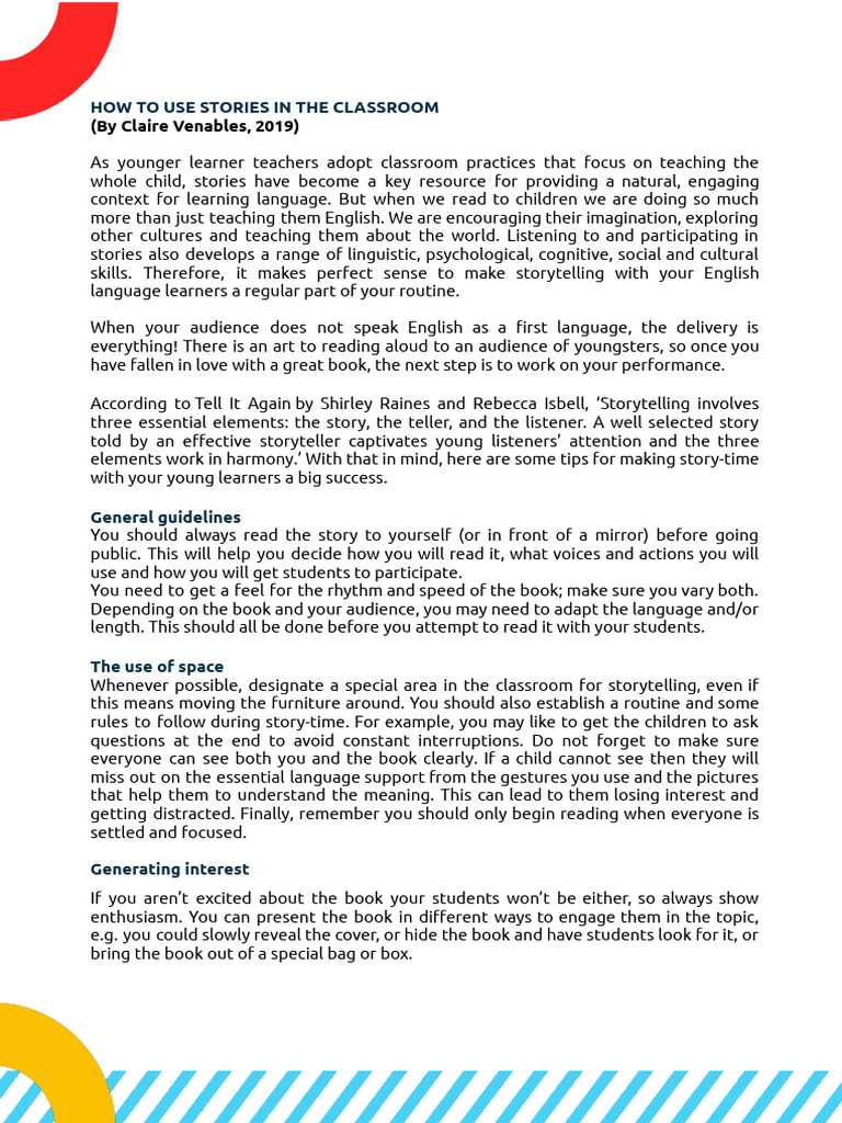 how_to_use_stories_in_the_classroom | PDF | Storytelling | Learning