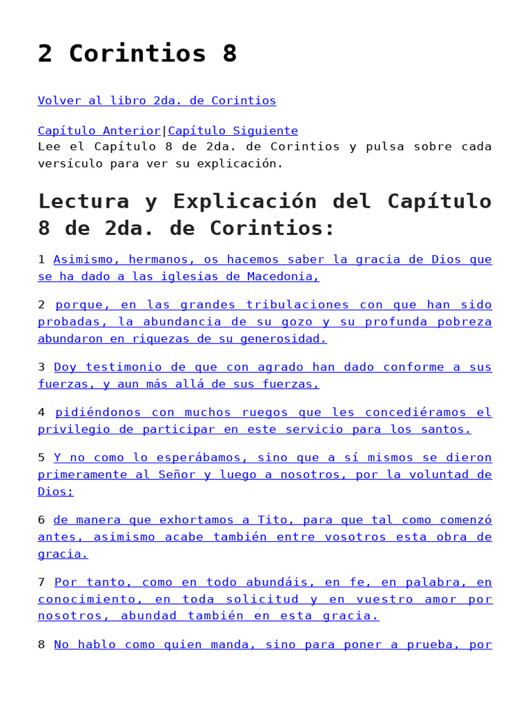Estudio de 2 Corintios 8: Generosidad y Fe | PDF | Primera epístola a ...