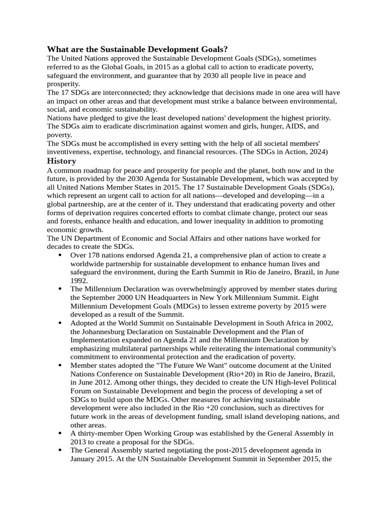 What Are The Sustainable Development Goals | PDF | Sustainability | Poverty