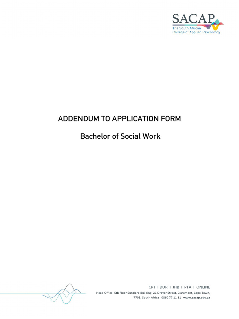 BSW Application Addendum Guide | PDF