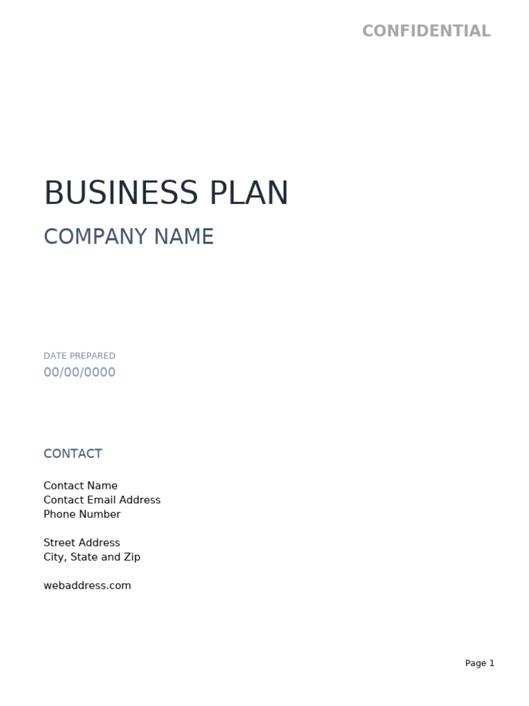 Simple Business Plan Template | PDF | Marketing | Performance Indicator