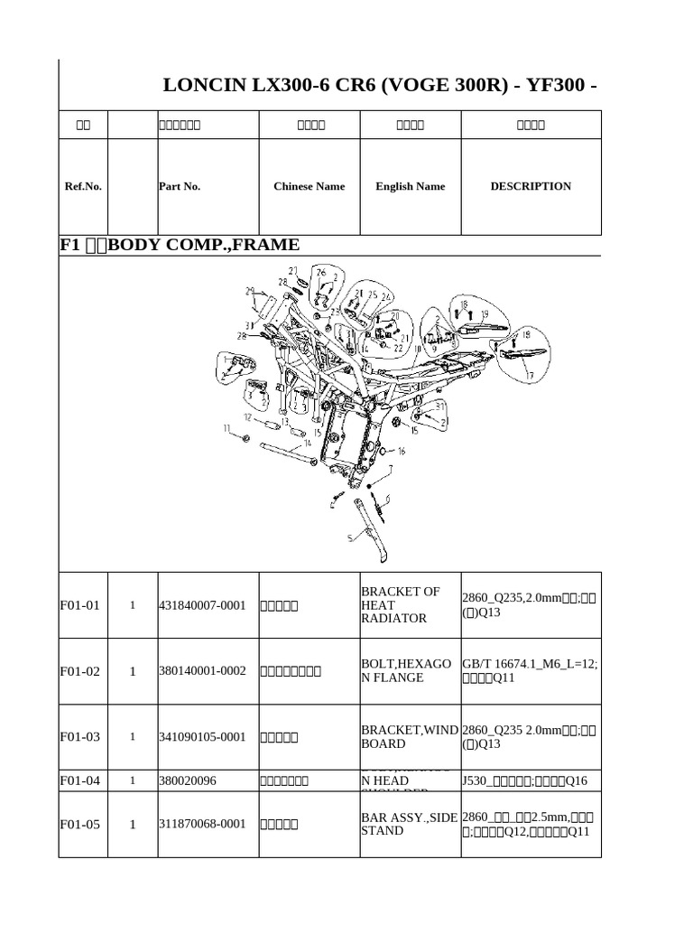 Lx300!6!300r Cr6 Spare Parts Catalogue | PDF