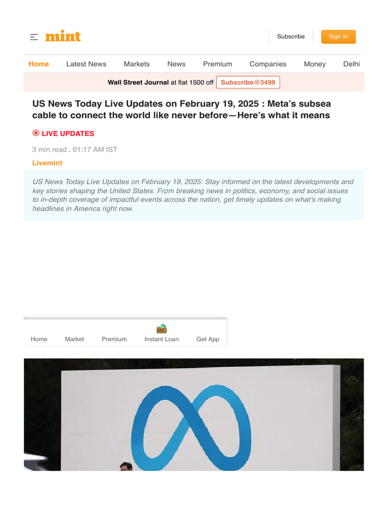 US News Today Live Updates on February 19, 2025 - Meta’s Subsea Cable ...