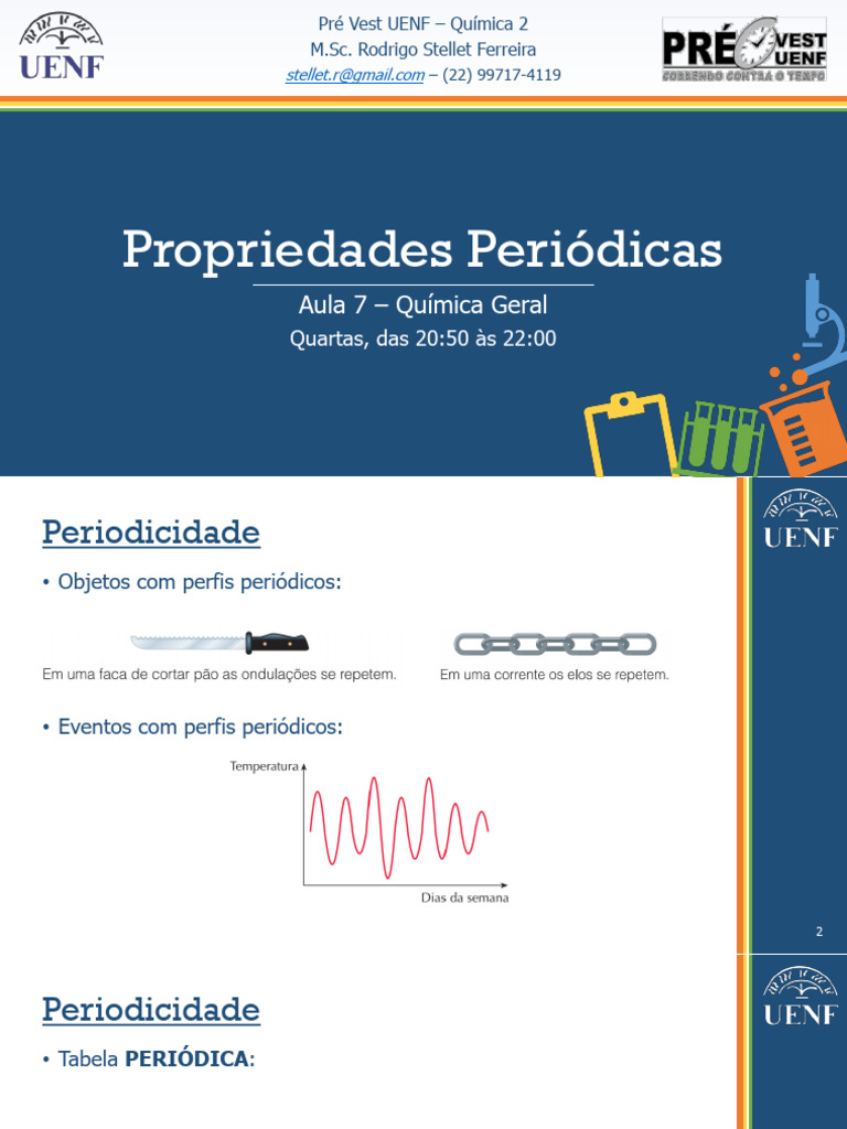 Aula 7 - Propriedades Peri-Dicas | PDF | Tabela periódica | Ciências Físicas
