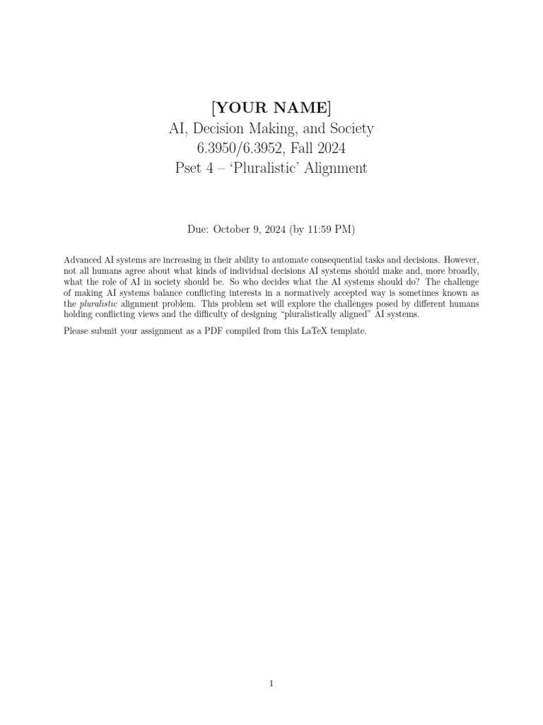 Pluralistic Alignment in AI Decision-Making | PDF | Principal Component Analysis | Artificial ...