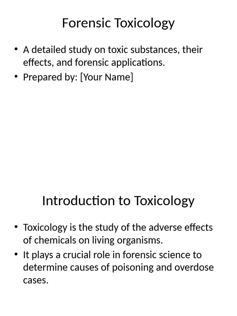 Forensic Toxicology Overview and Applications | PDF | Poison | Toxicology