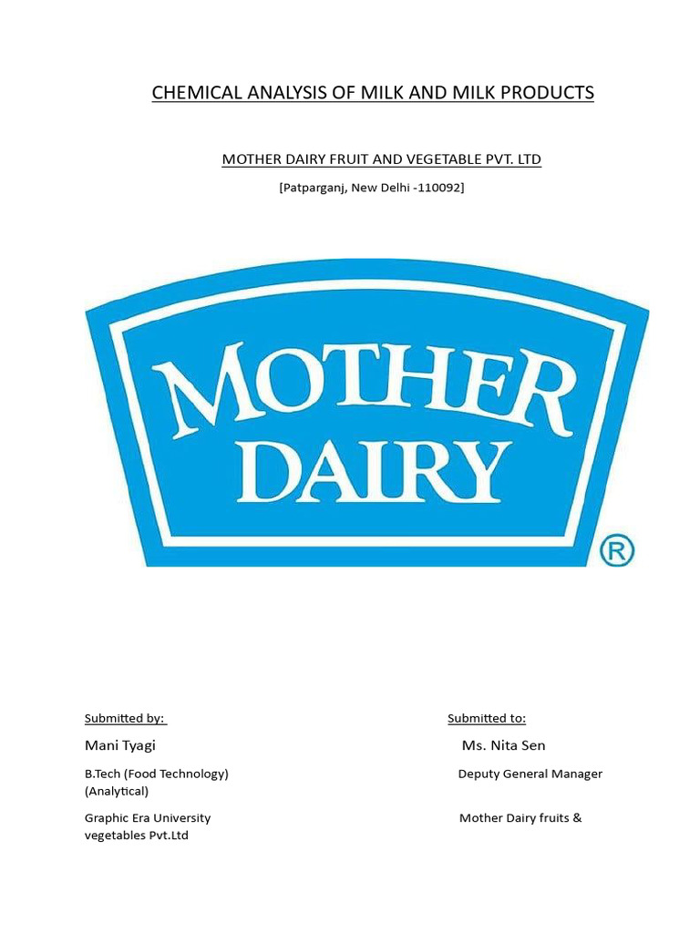 Chemical Analysis of Milk Products | PDF
