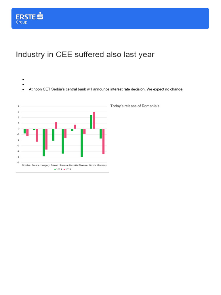 Industry in CEE Suffered Also Last Year | PDF | Macroeconomics | Economies