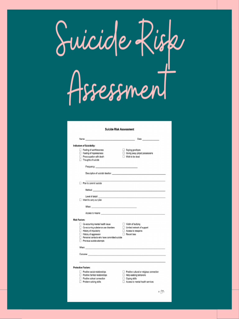 Suicide Risk Assessment Guide | PDF | Suicide | Disability
