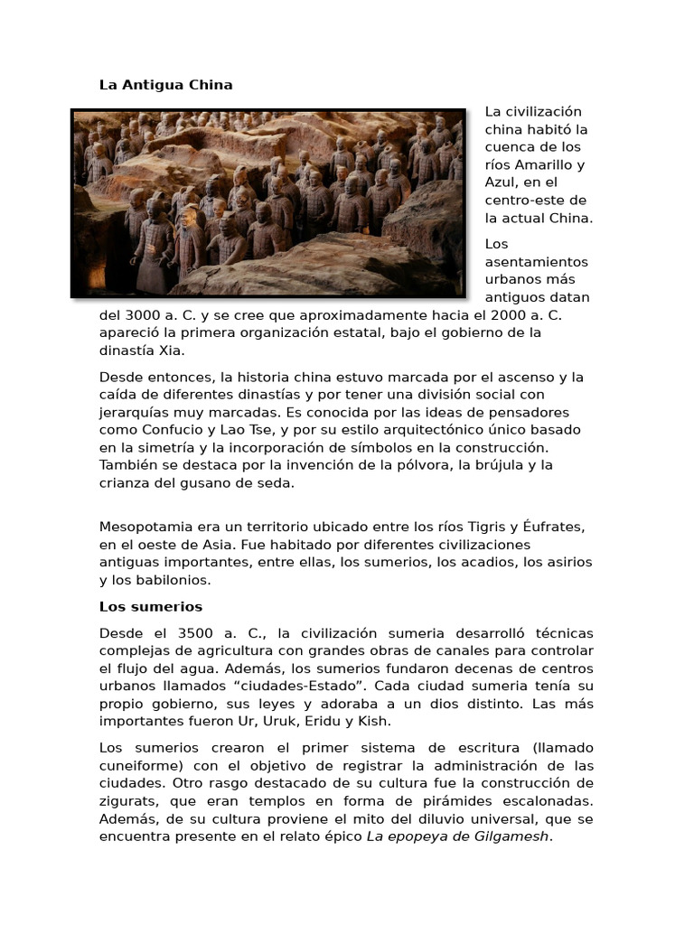 La Antigua China | PDF | Babilonia | Mesopotamia