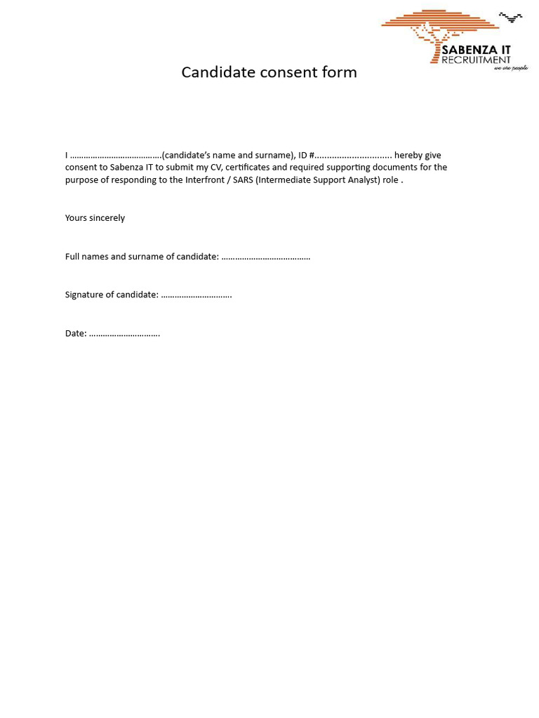 Candidate consent form | PDF