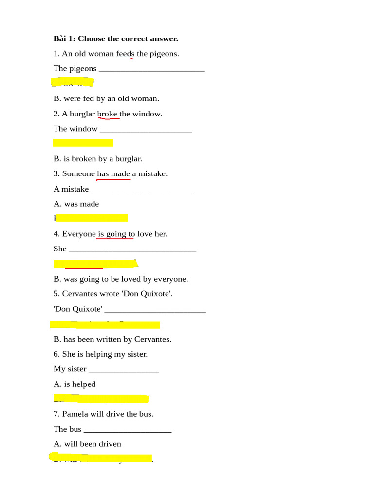 Hoàng Anh - Homework Passive Voice | PDF