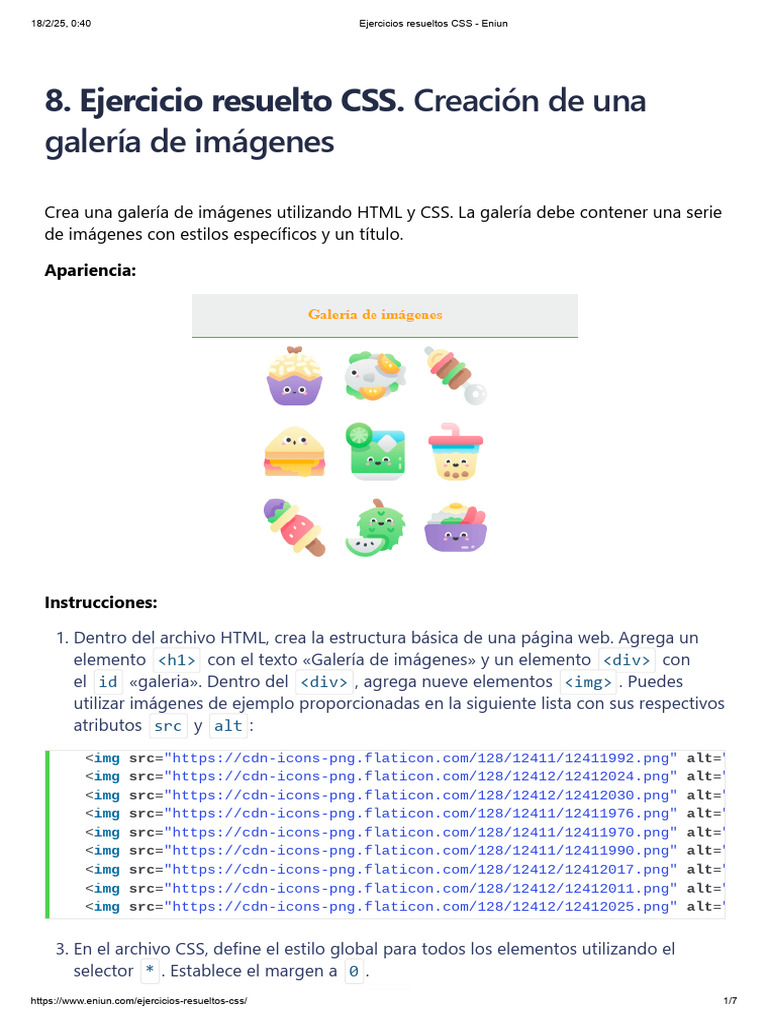 Ejercicios Resueltos CSS - Eniun | PDF | Internet | Desarrollo de software