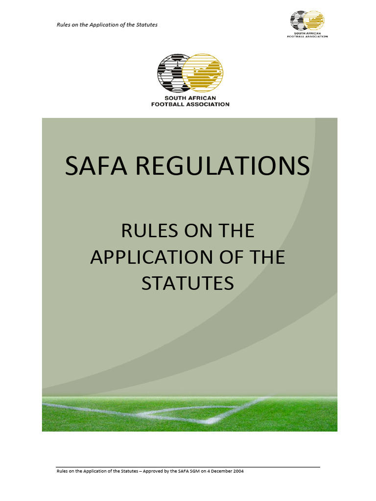 SAFA Statutes Application Rules | PDF | Fee | Government