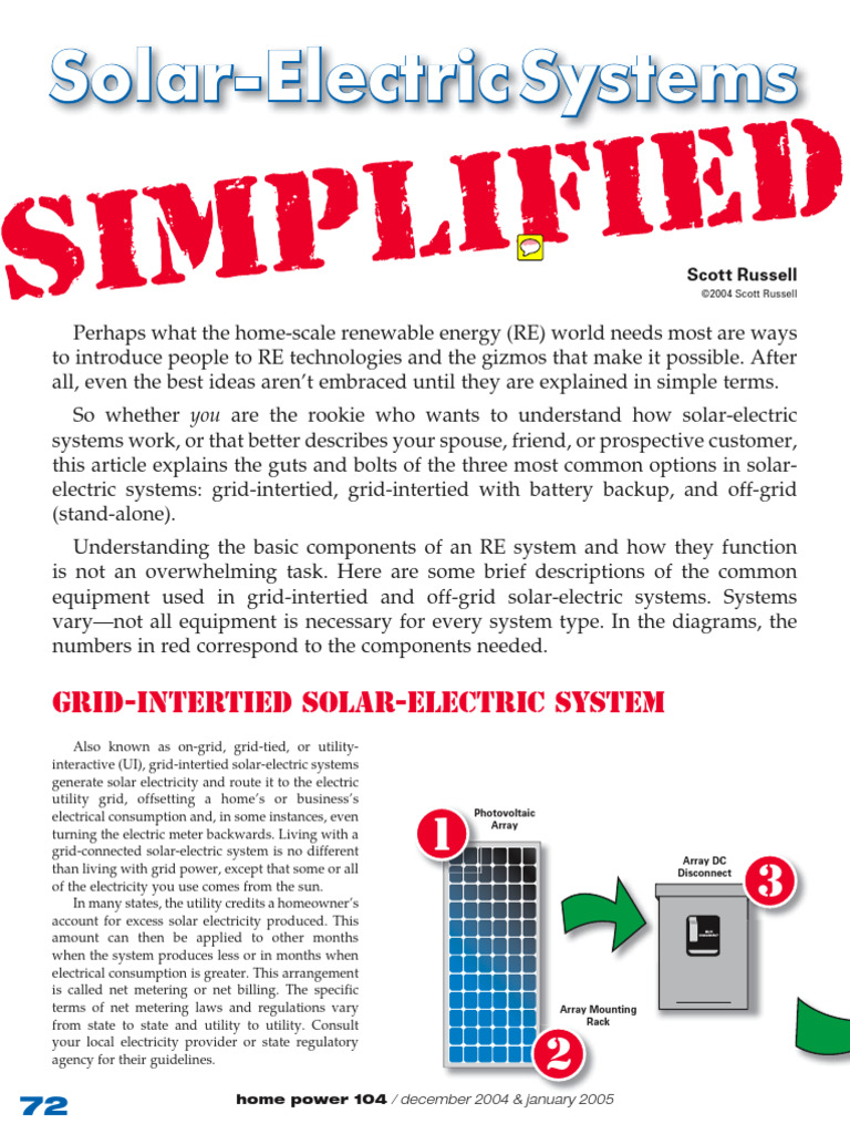 تبسيط انظمة الطاقة الشمسية | PDF | Solar Power | Photovoltaics