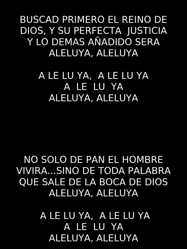 Buscad Primero El Reino de Dios, y | PDF