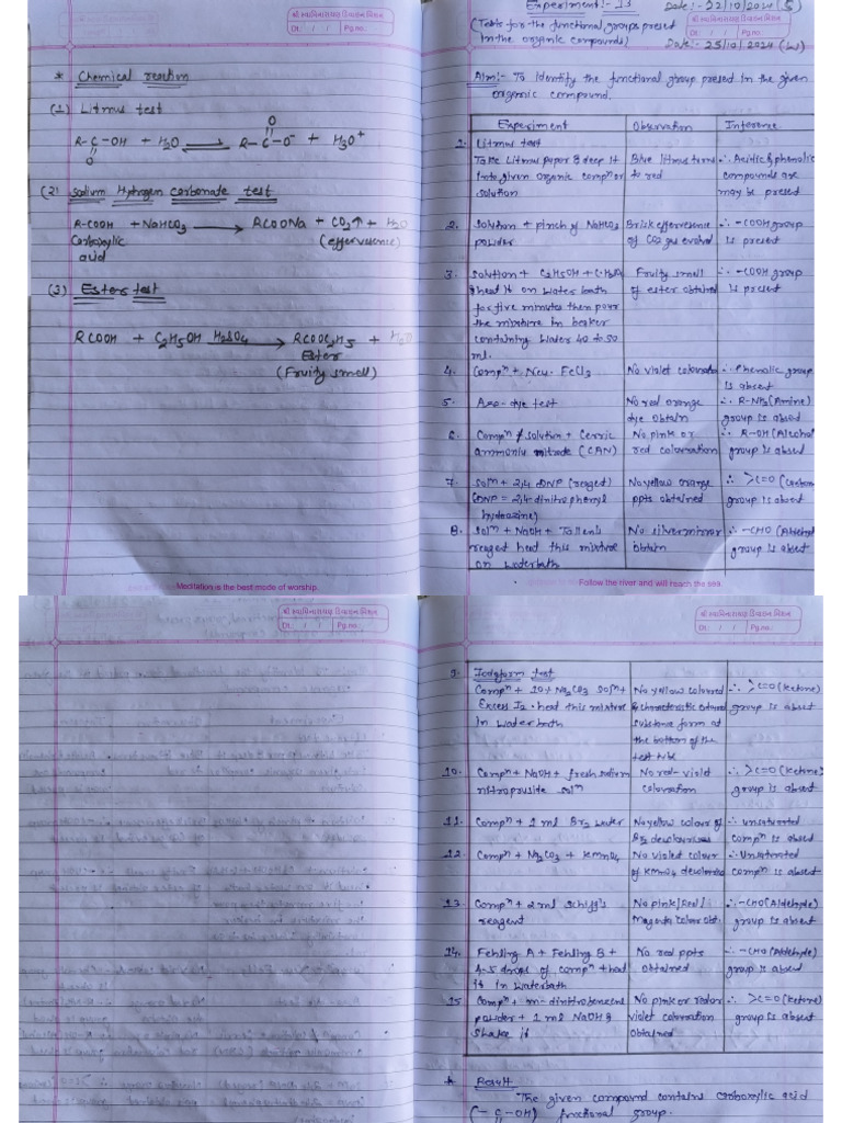 STD-XII DJ Chemistry Experiment-13 | PDF