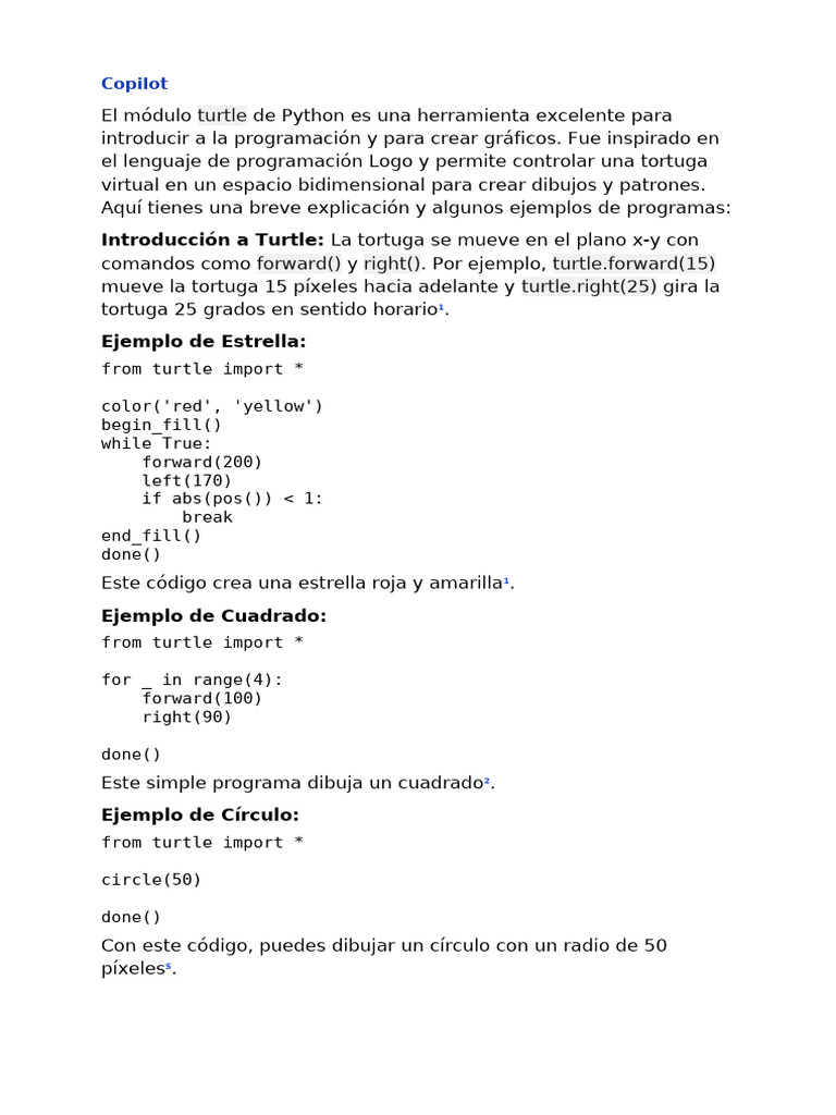 Introducción a Turtle en Python | PDF