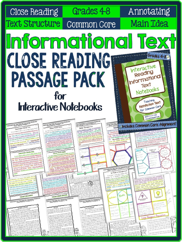 InformationalTextCLOSEREADINGFreebieforInteractiveNotebooks 1 | PDF ...