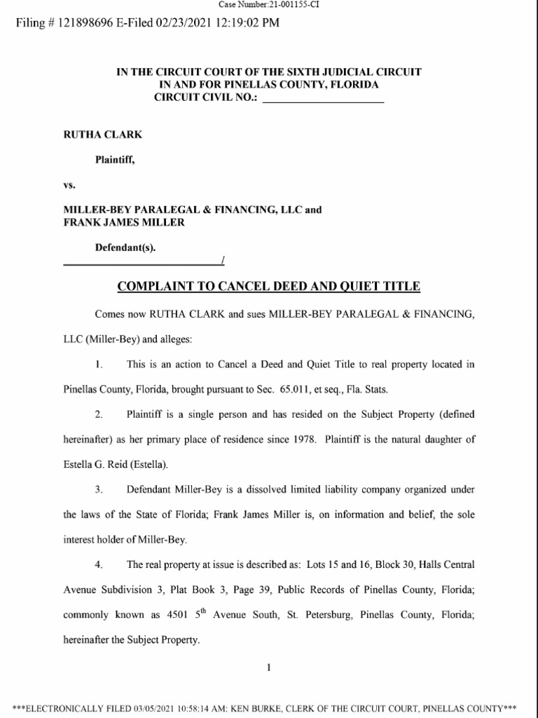 Complaint To Cancel Deed and Quiet Title | PDF | Common Law | Justice