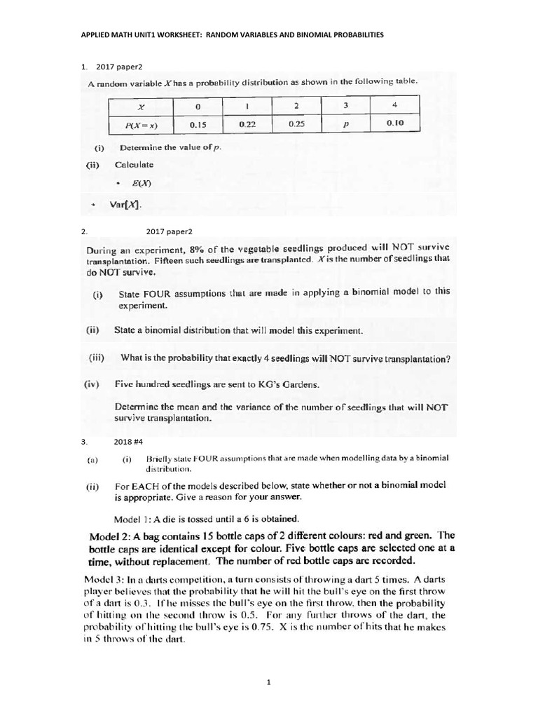 Applied Math Practice Questions | PDF
