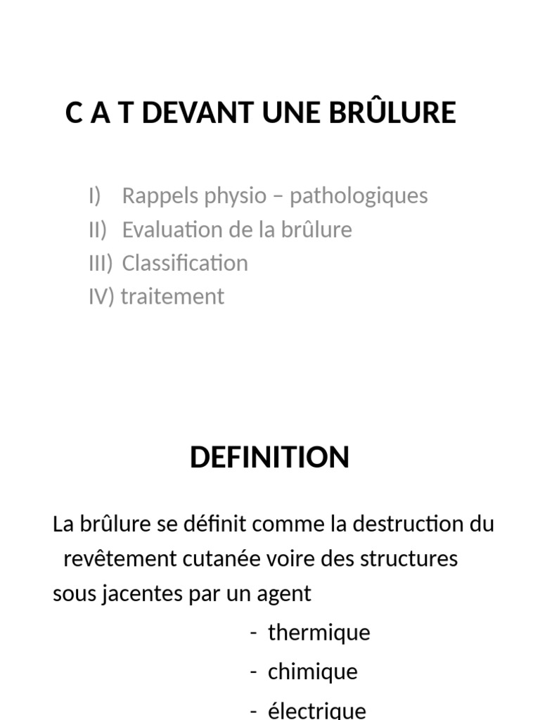 Brûlures : Évaluation et Traitement | PDF | Brûlure | Inflammation