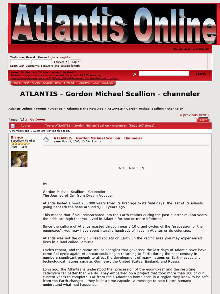 ATLANTIS - Gordon Michael Scallion - Channeler | PDF | Atlantis | Soul