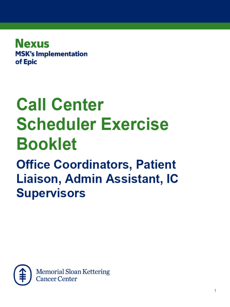 Call Center Scheduler Exercise Booklet | PDF | Customer Relationship ...