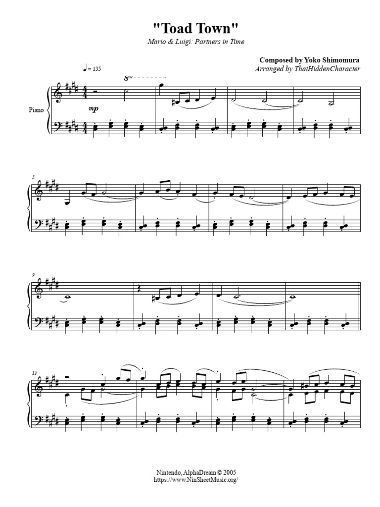 Mario Luigi Partners in Time - Toad Town | PDF