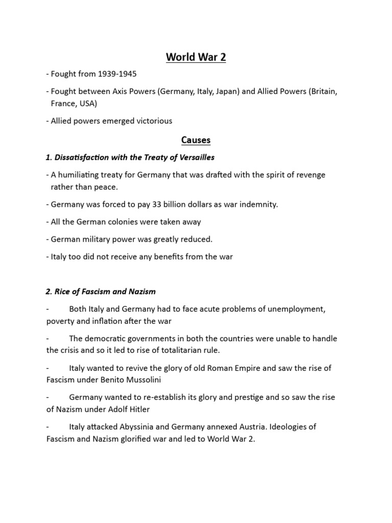 World War 2 Causes & Events | PDF | World War II | Nazi Germany