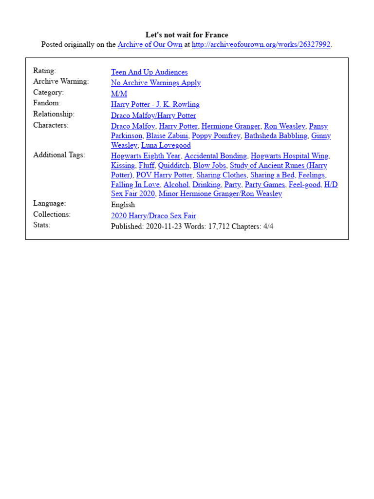 Lets Not Wait for France | PDF | Harry Potter | Mythography