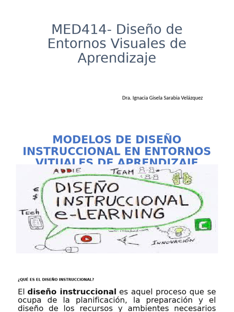 Diseño Instruccional en Entornos Virtuales | PDF | Diseño instruccional ...