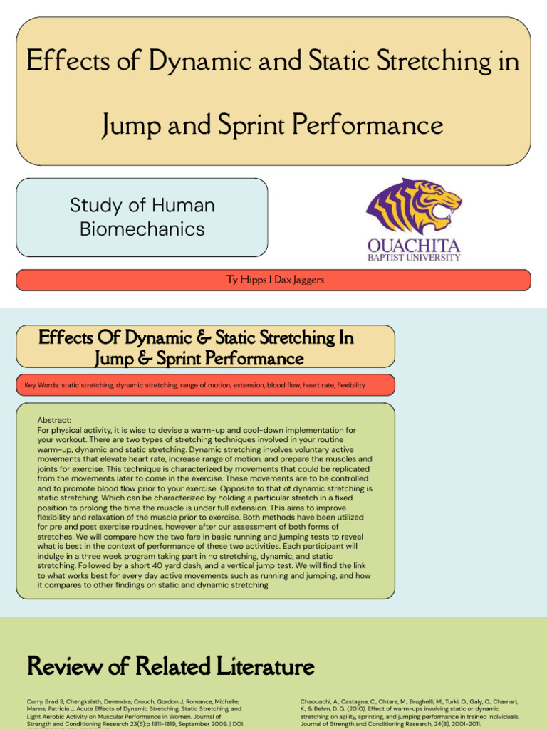 Effects of Dynamic and Static Stretching in Jump and Sprint Performance ...