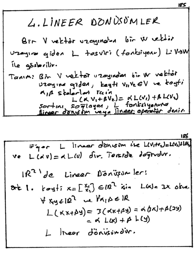 Lineer Cebir Hafta8 | PDF