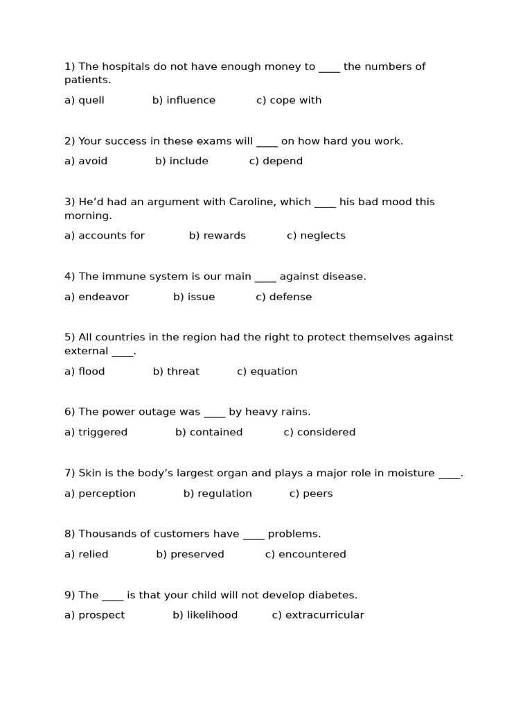 Vocabulary Test | PDF