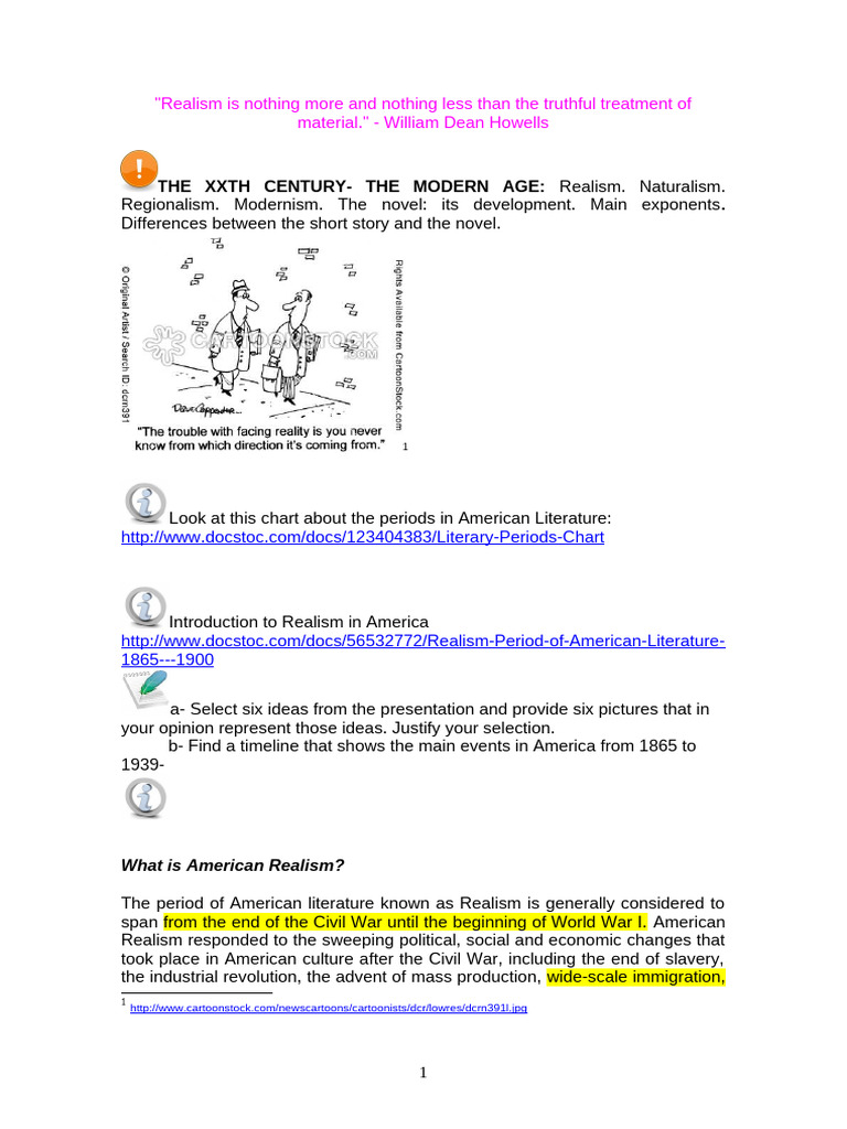 American Literature Booklet 7 Modernism | PDF | Modernism | Realism (Arts)