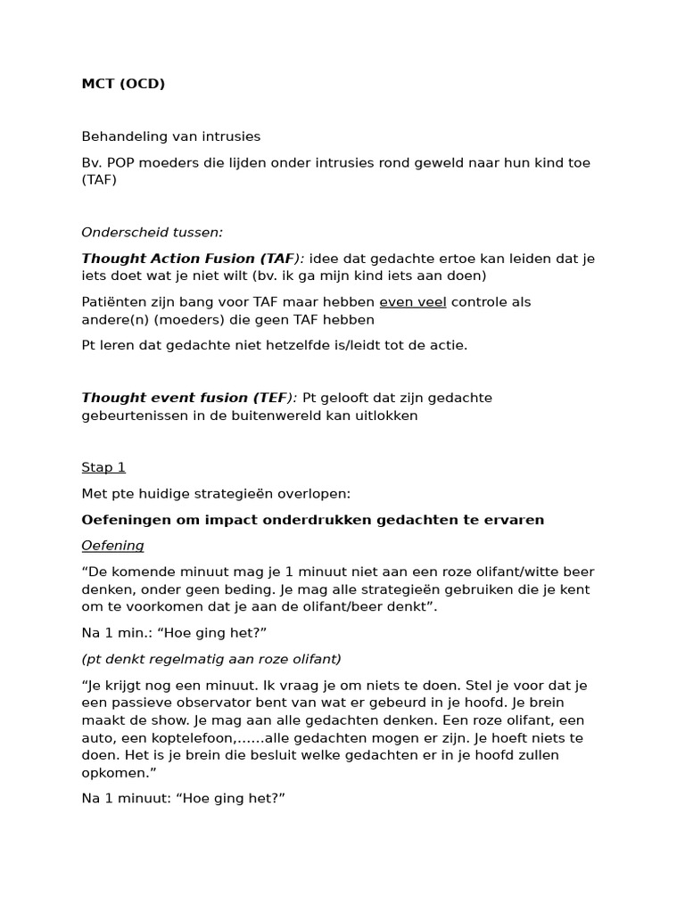 MCT Oefeningen | PDF