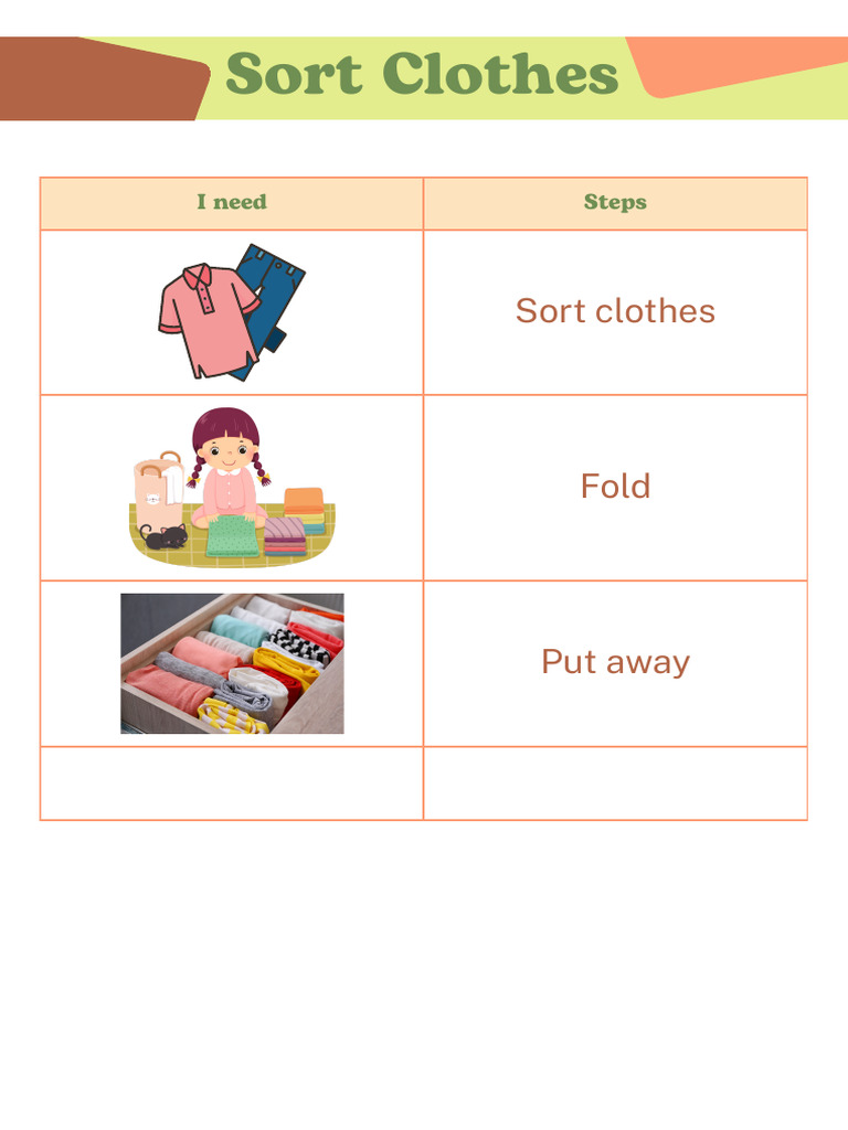 Clothes Sorting Steps | PDF