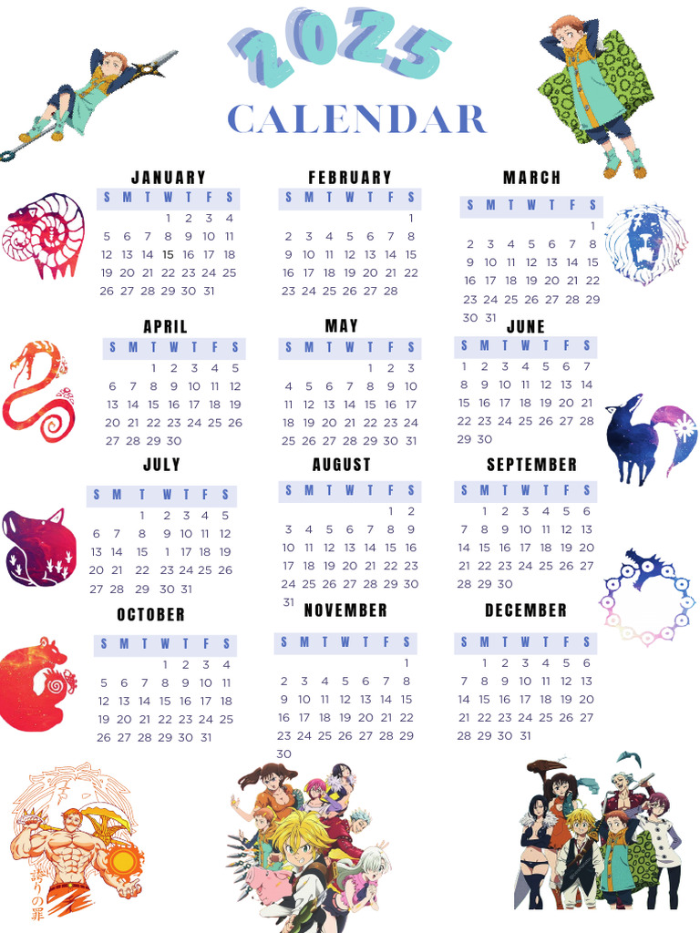Blue Bold Simple Minimalistic 2025 Annual Calendar - 20250211 - 143511 ...